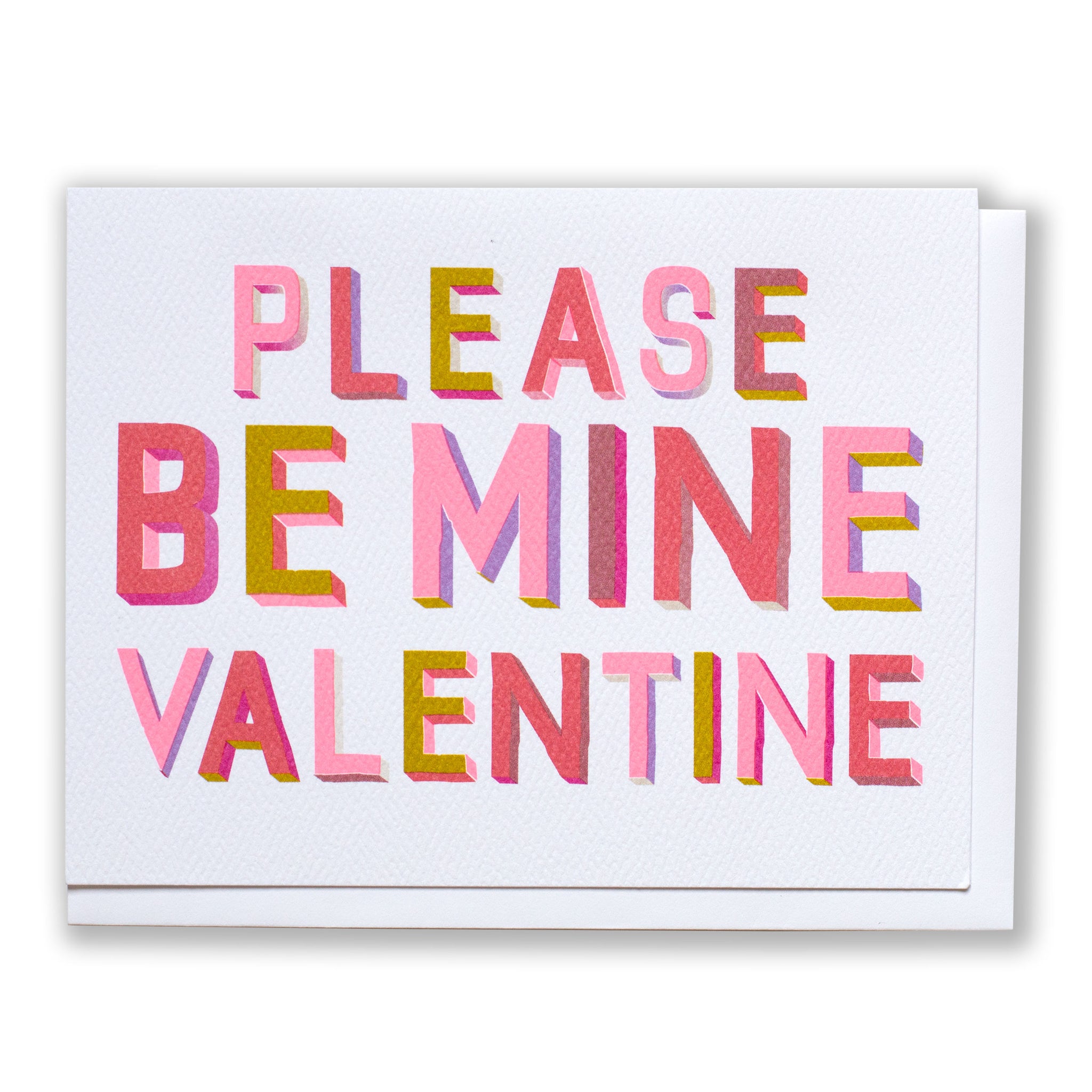 3D Please Be Mine Valentine Note Card