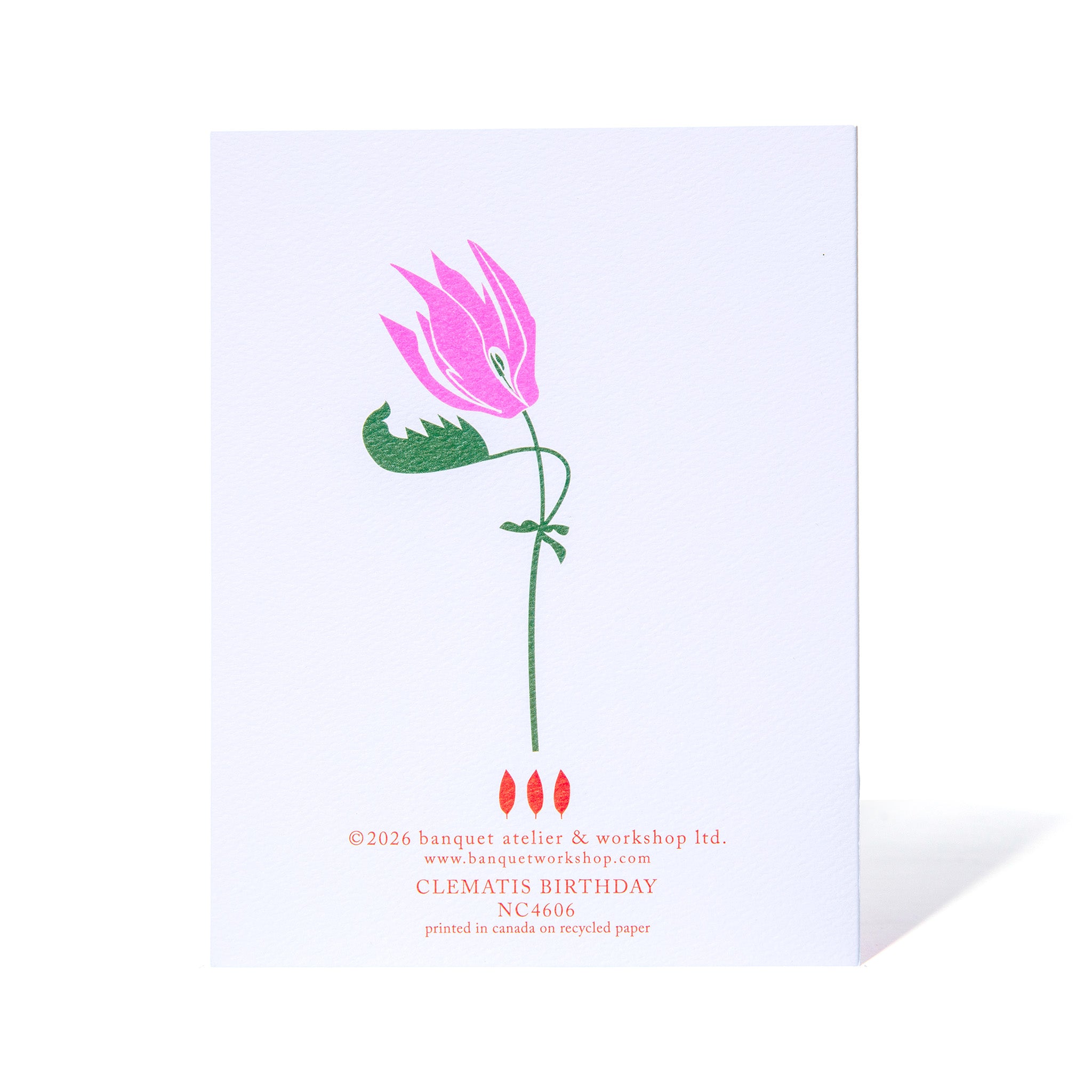 Clematis Birthday Note Card