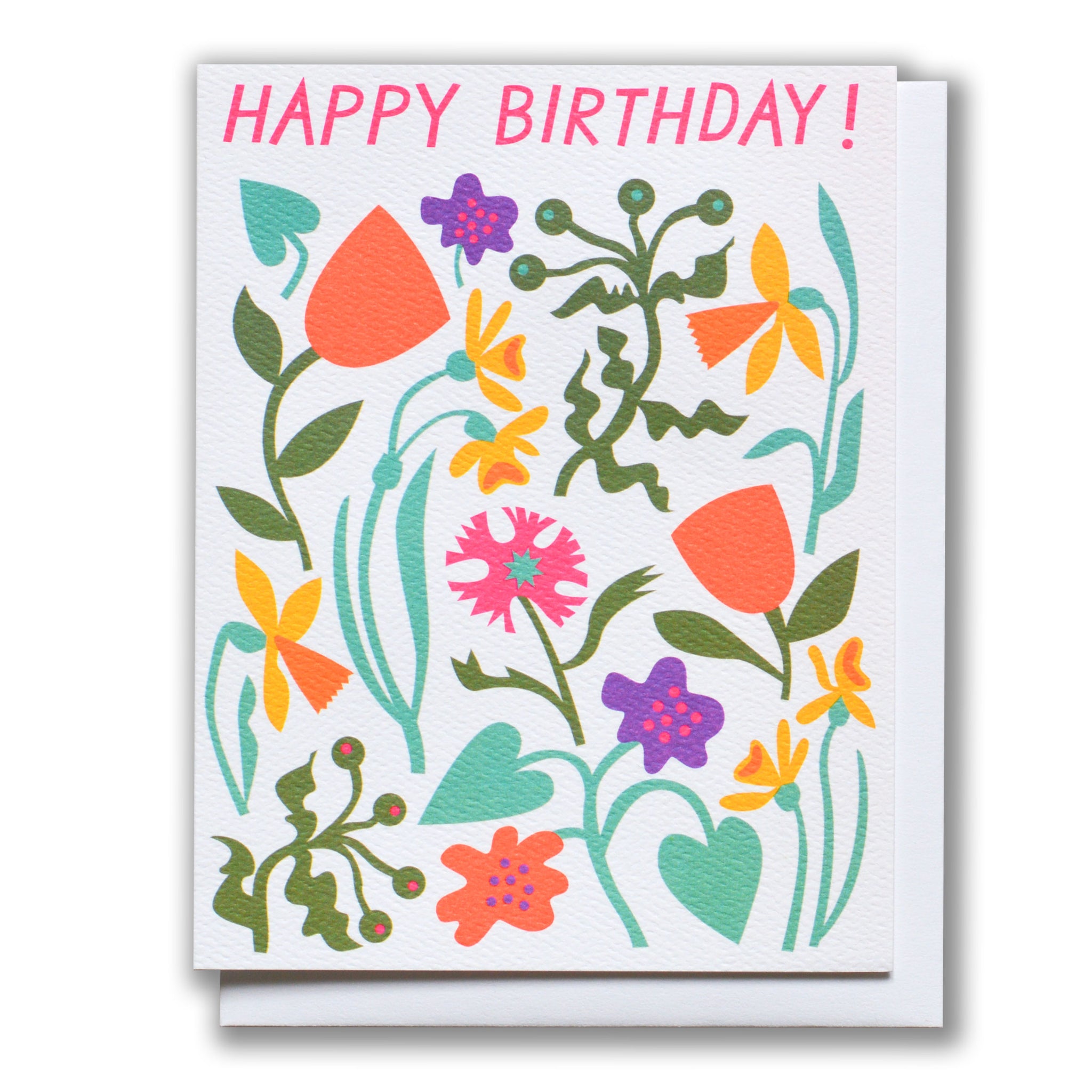 Mod Birthday Flowers Note Card